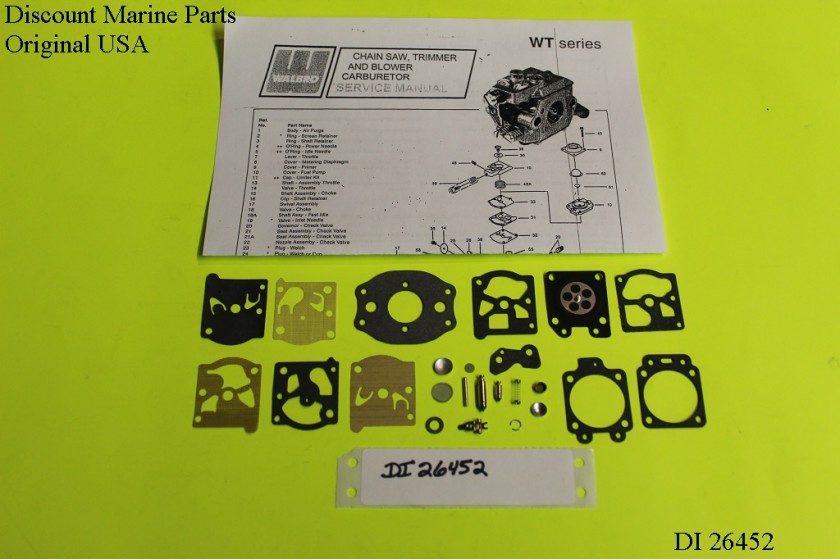 Husqvarna Chainsaw 136LI Carburetor Walbro WT660 Carb Kit DI 26452