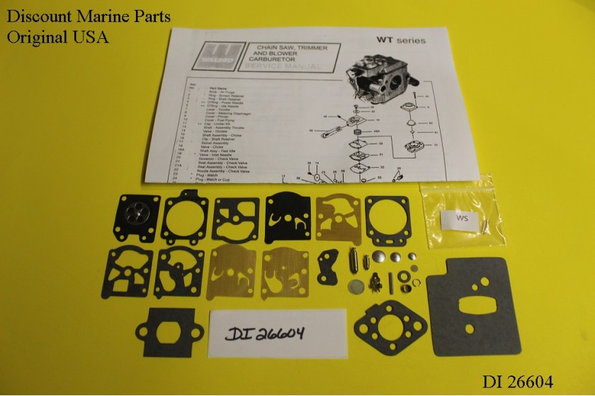 McCulloch Trimmer Mac85A Carburetor Walbro WT163 WT164 Carb Kit DI 26604
