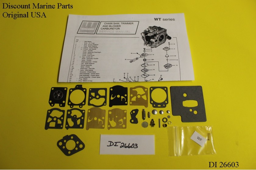 McCulloch Trimmer Mac60X Carburetor Walbro WT132 Carb Kit DI 26603