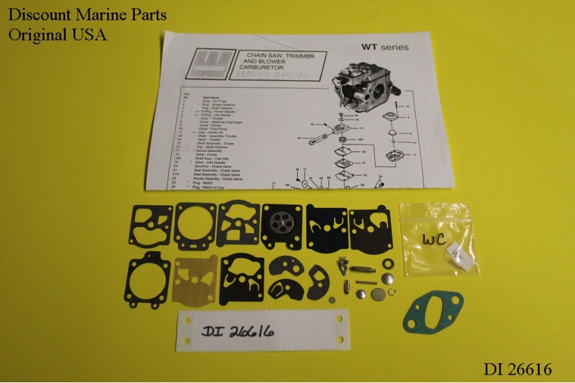 Echo Power Blower PB210E (GE200V) Carburetor Walbro WT157 Carb Kit DI 26616