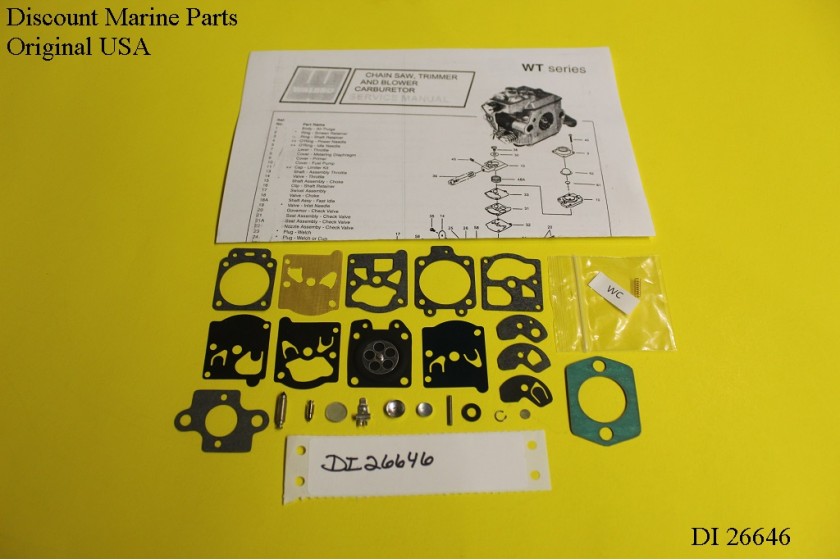 Stihl Blower BG72 Carburetor Walbro WT253 WT330 Carb Kit DI 26646